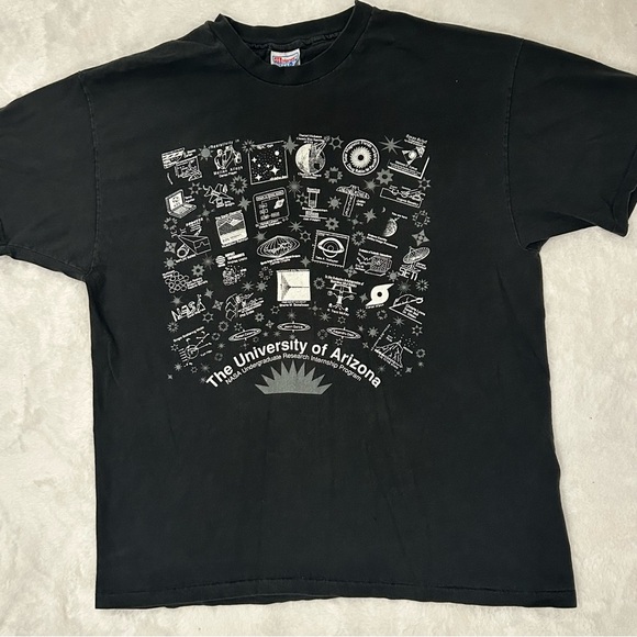 Hanes | Shirts | Vtg 9s Nasa Program At University Of Arizona Black ...